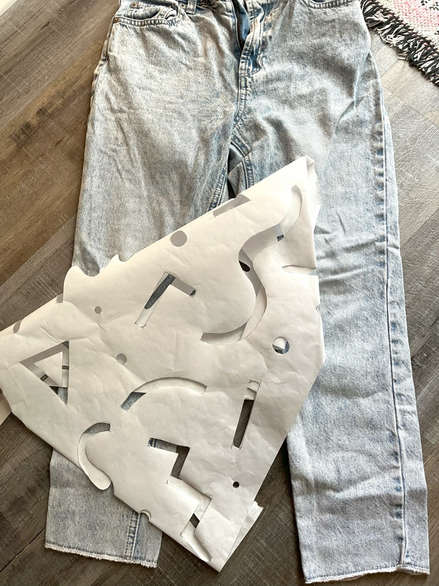How to Transform $5 Denim Using Free Stencils - Finding Your Good
