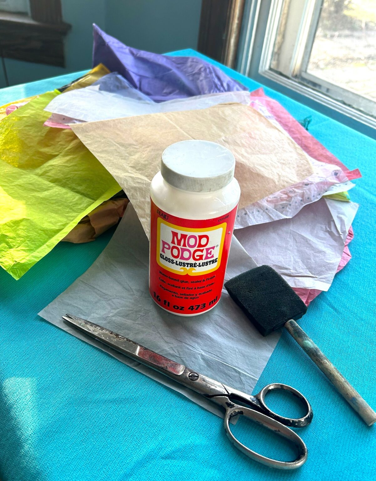 DIY: How to Use Tissue Paper to Transform a Lamp Shade - Finding Your Good